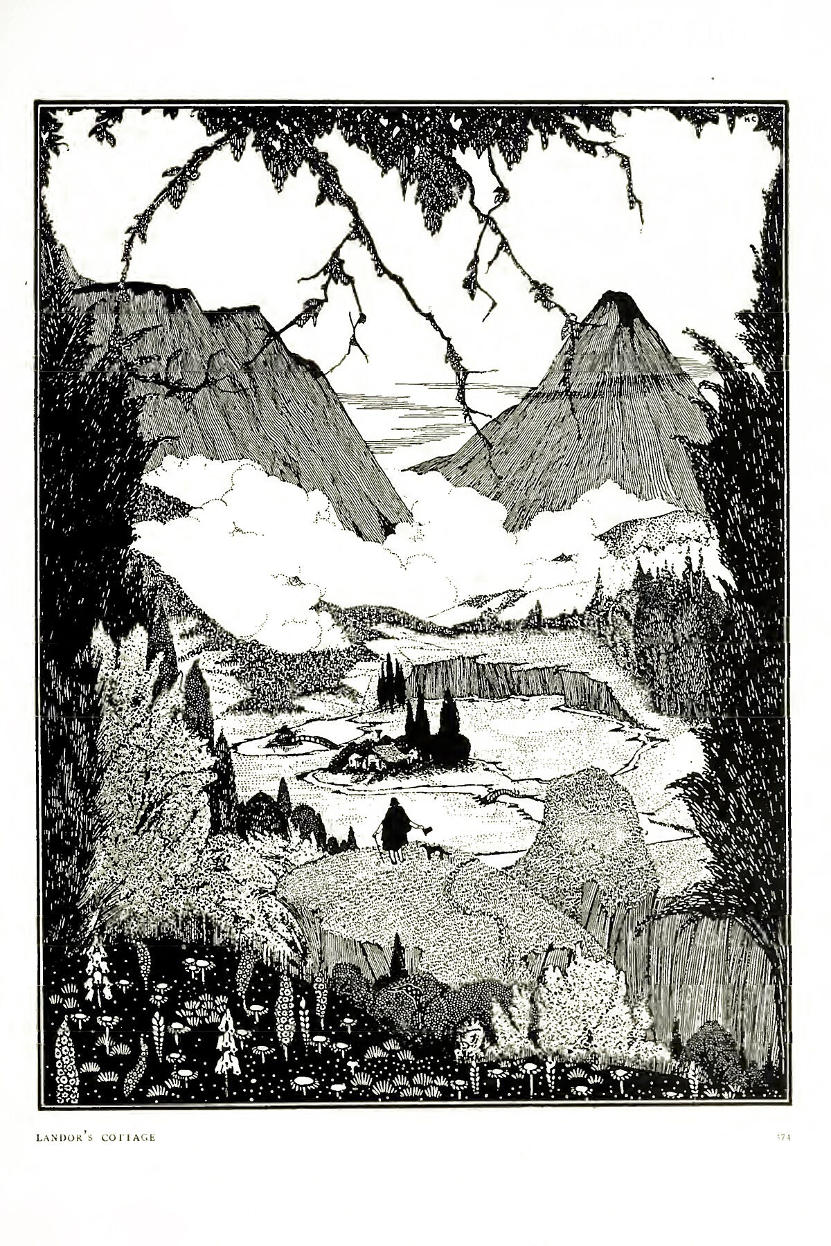 Landor's Cottage by Harry Clarke for Edgar Allan Poe’s Tales of Myster ...
