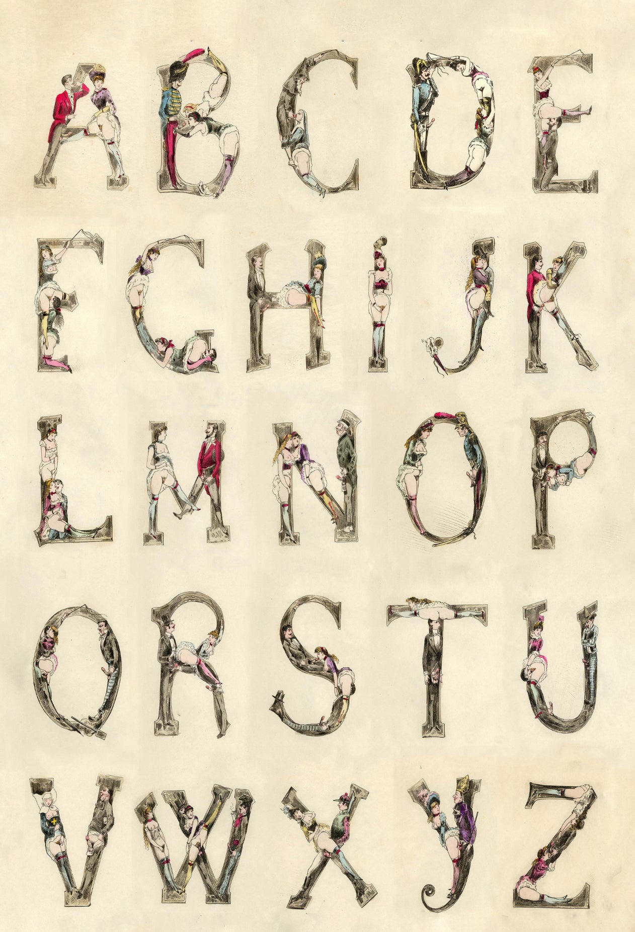 The Erotic Alphabet by Joseph Apoux, 1880 - Postcard – Flashback Shop