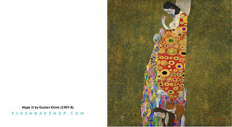 Hope II by Gustav Klimt, 1907-8 - Square Greeting Card – Flashback Shop